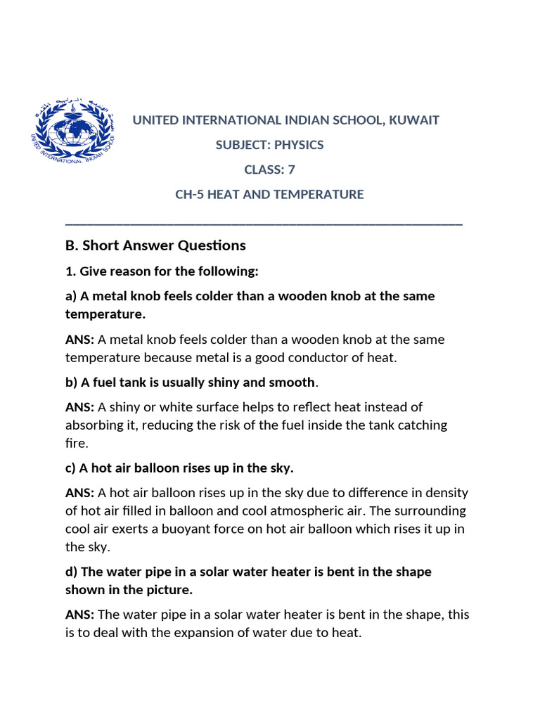 Heat_and_Temperature_Notes | PDF | Heat Transfer | Heat