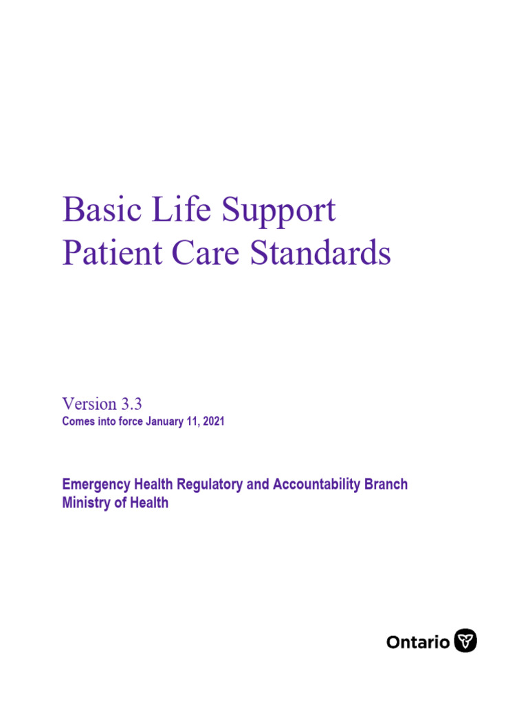 BLS Patient Care Standards 3.3 Overview | PDF | Paramedic | Emergency ...