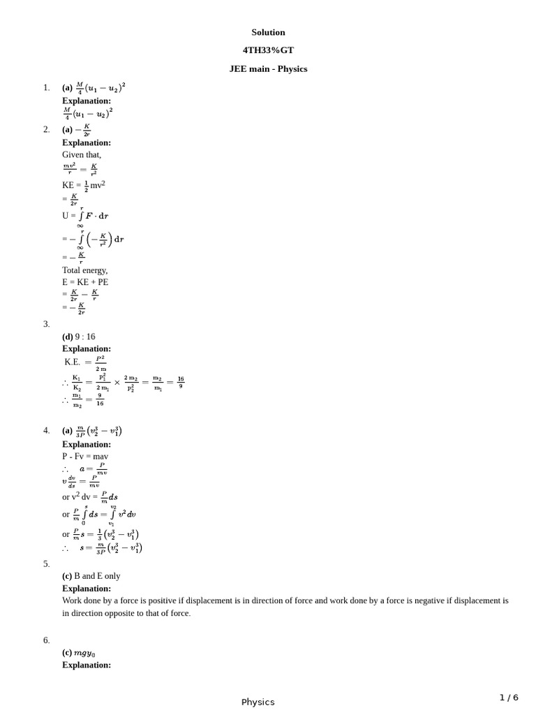 solution-1752554 | PDF | Collision | Elasticity (Physics)