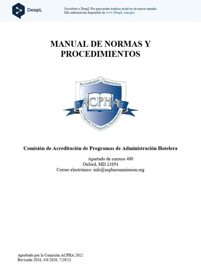 ACPHA-Policy-and-Procedure-Manual Es | PDF | Plan de estudios ...