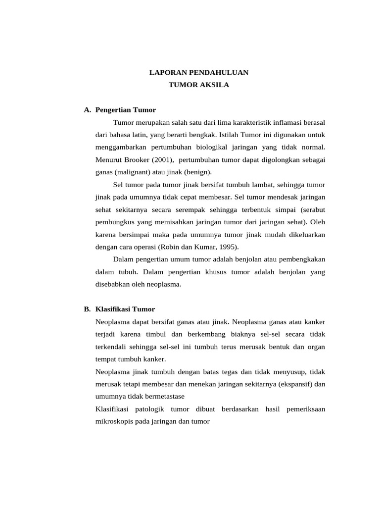Tumor Aksila: Penanganan dan Diagnosis | PDF