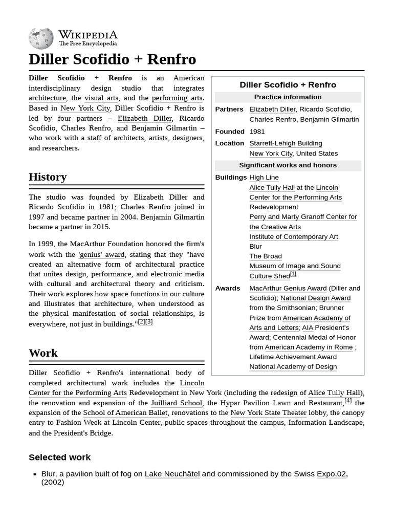 Diller Scofidio + Renfro | PDF | The Arts