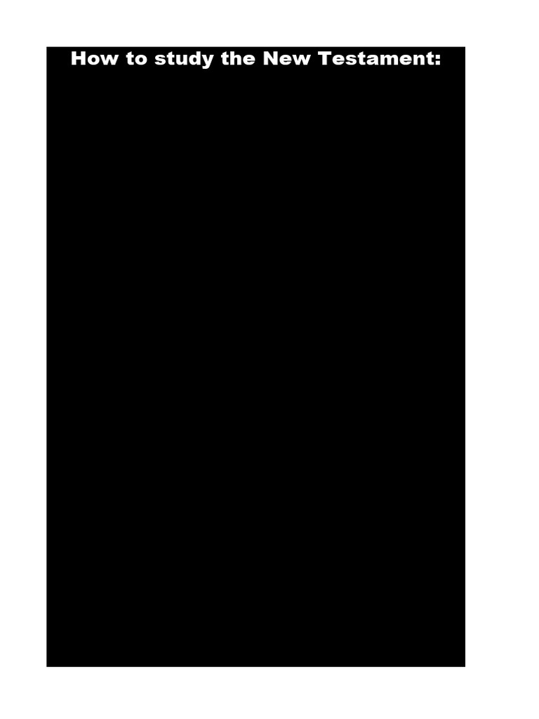 How to study the new testament | PDF