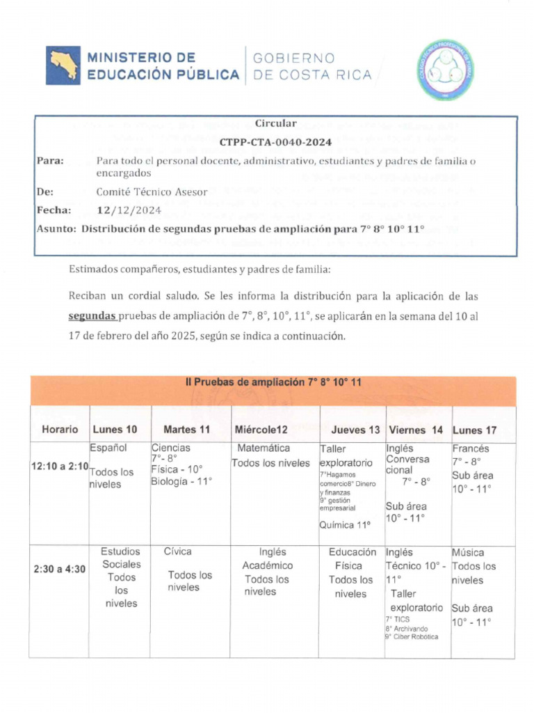 CTPP CTA 0040 2024 (II Pruebas de Ampliación 2024) 0001 | PDF