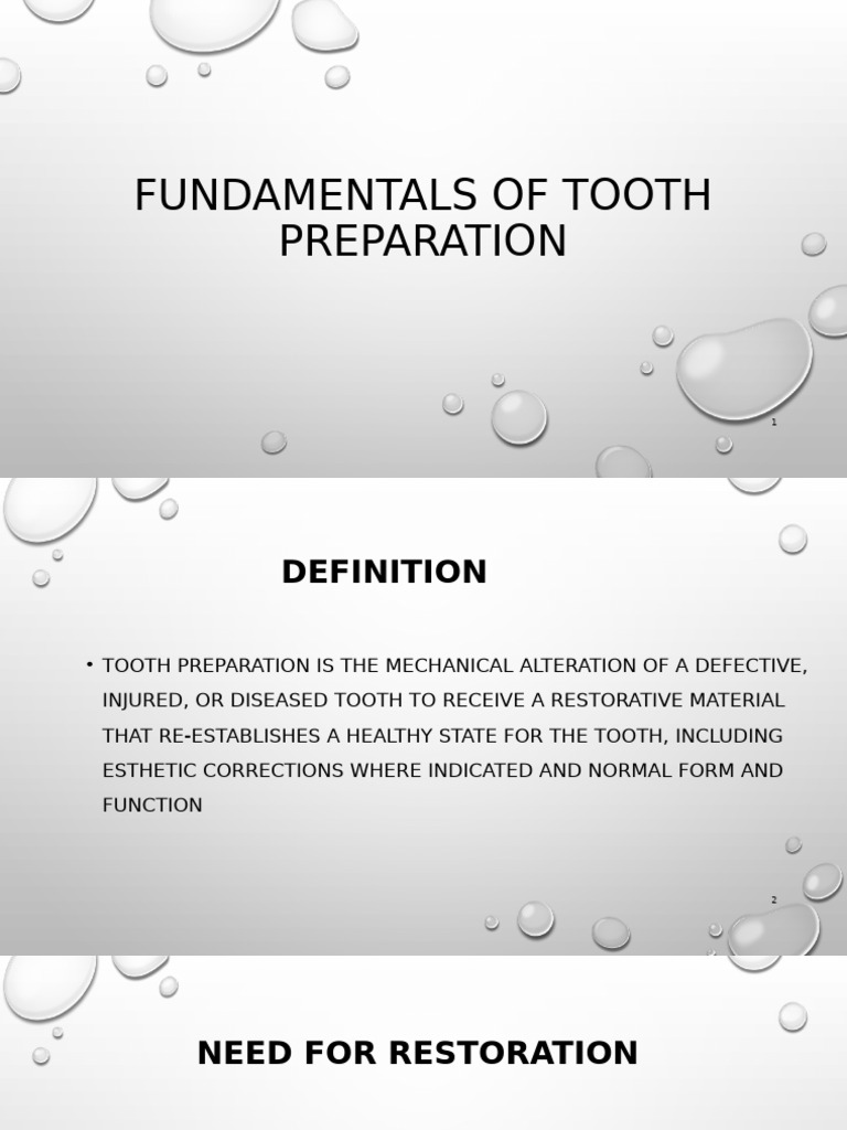 Fundamentals Cavity Prep | PDF | Tooth | Tooth Enamel