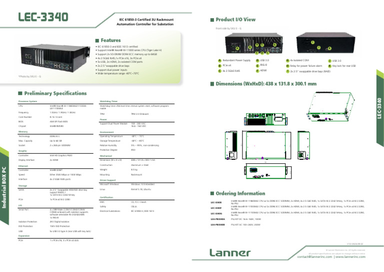 LEC-3340_DM-v11_20240902 | PDF | Computer Hardware | Computing