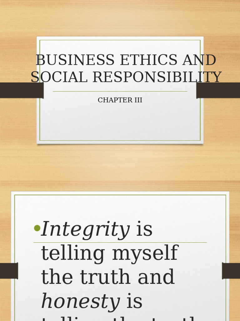 ORGMAN CHAPTER 3 Lesson 1 | PDF | Business Ethics | Integrity