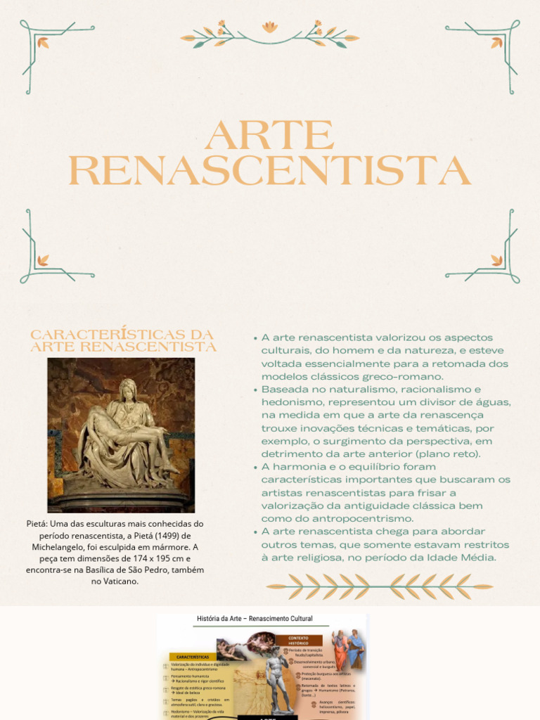 EJA AE - Arte Renascentista | PDF | Renascimento | Leonardo da Vinci
