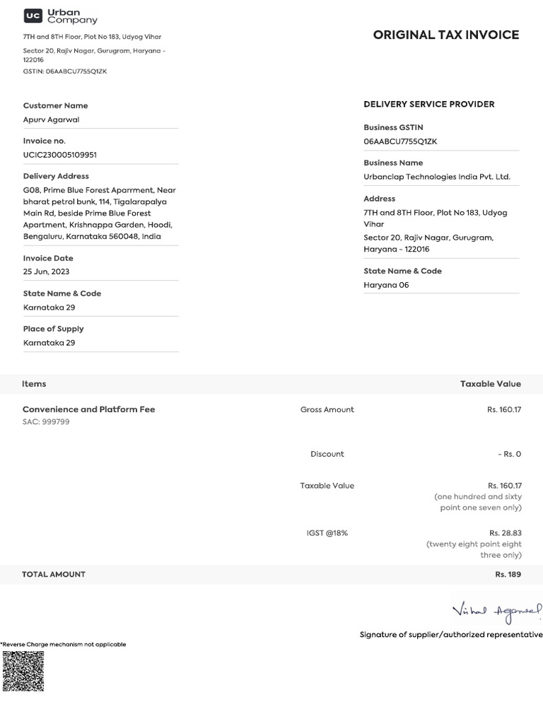 Massage Invoice | PDF