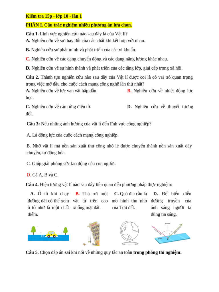 Đề KT 15p-Lần 1-K10-Tham Khảo | PDF