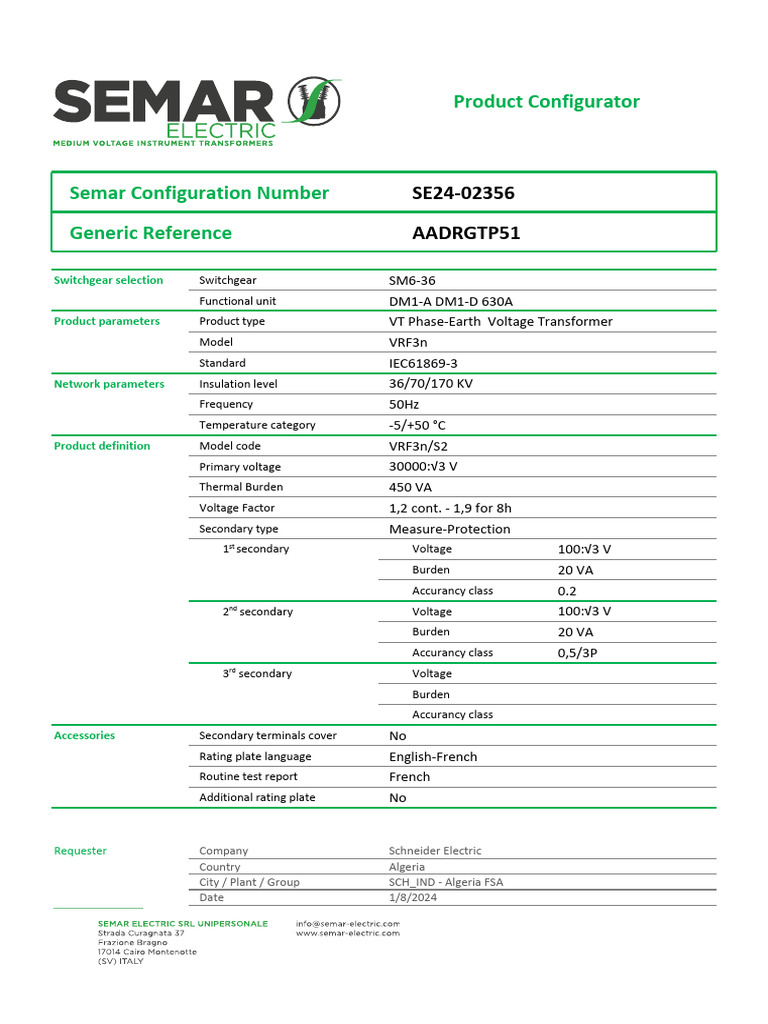 Configuration SE24 02356 | PDF