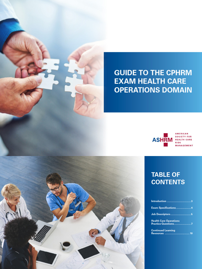 CPHRM Exam Guide: Health Care Operations | PDF | Risk | Patient Safety