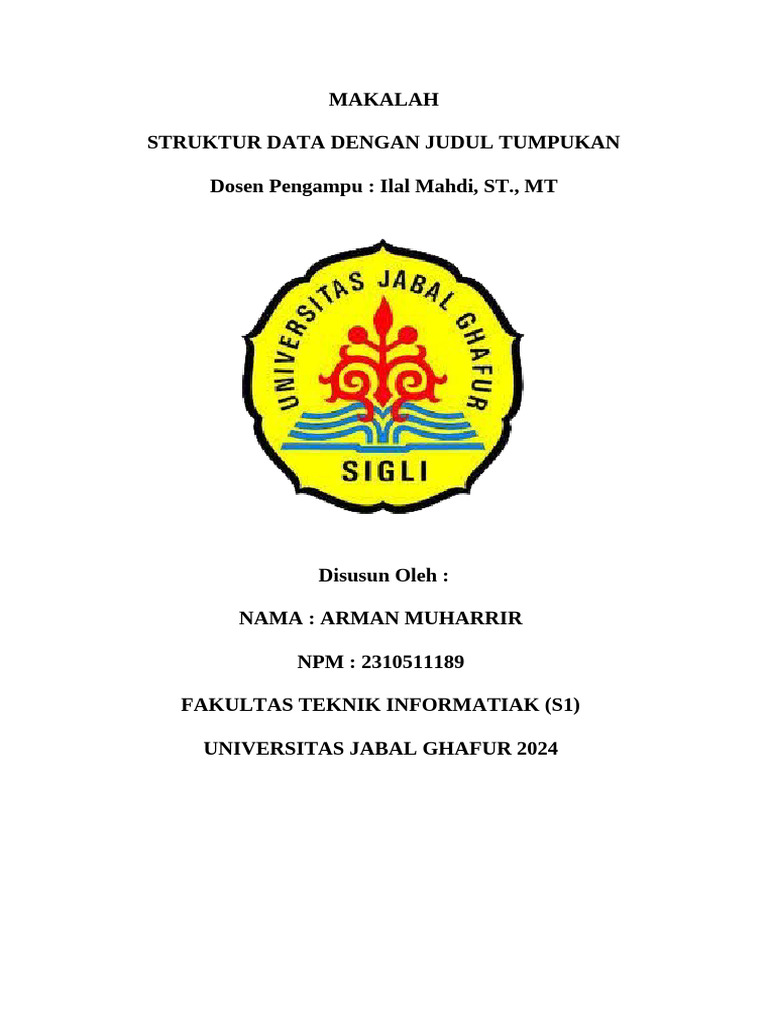 MAKALAH STRUKTUR DENGAN JUDUL TUMPUKAN | PDF