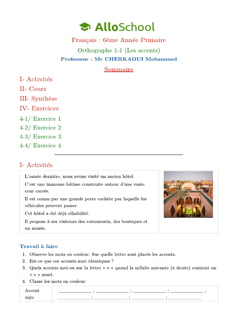 Orthographe 1 1 Les Accents | PDF