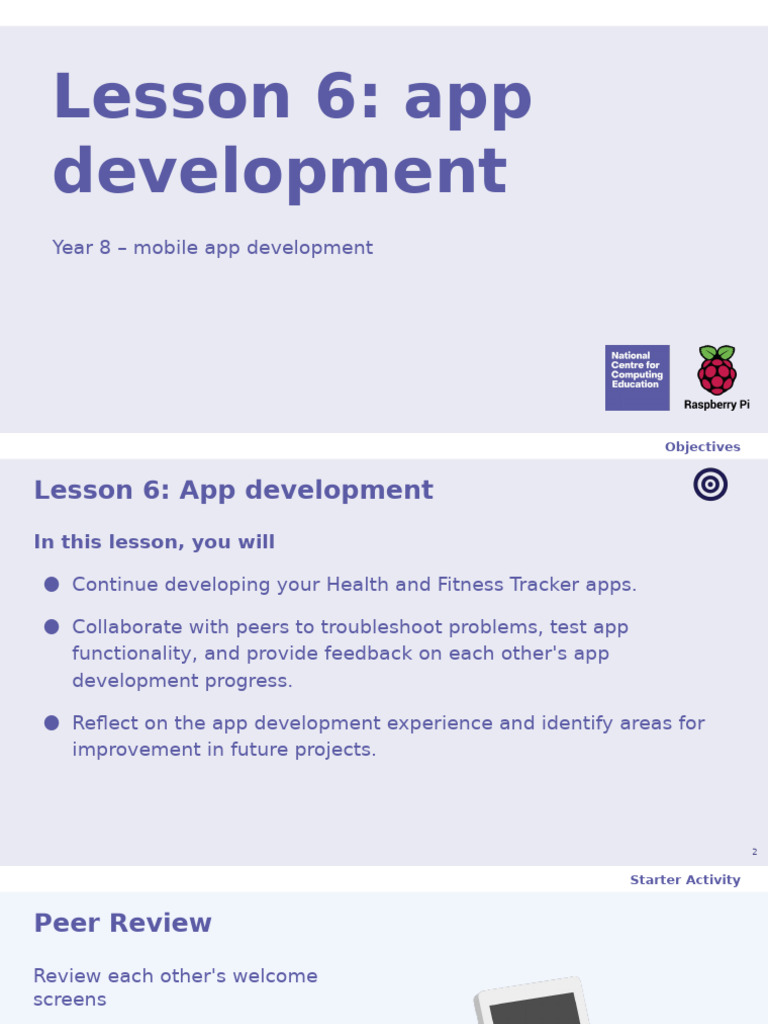 L6 Slides - Mobile app development - Y8 | PDF | Application Software | Computer Science