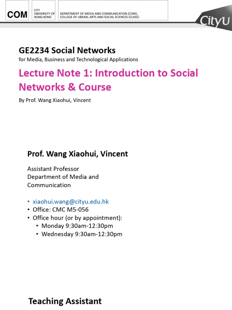 W1_Introduction to SNA | PDF | Social Media | Popular Culture & Media ...