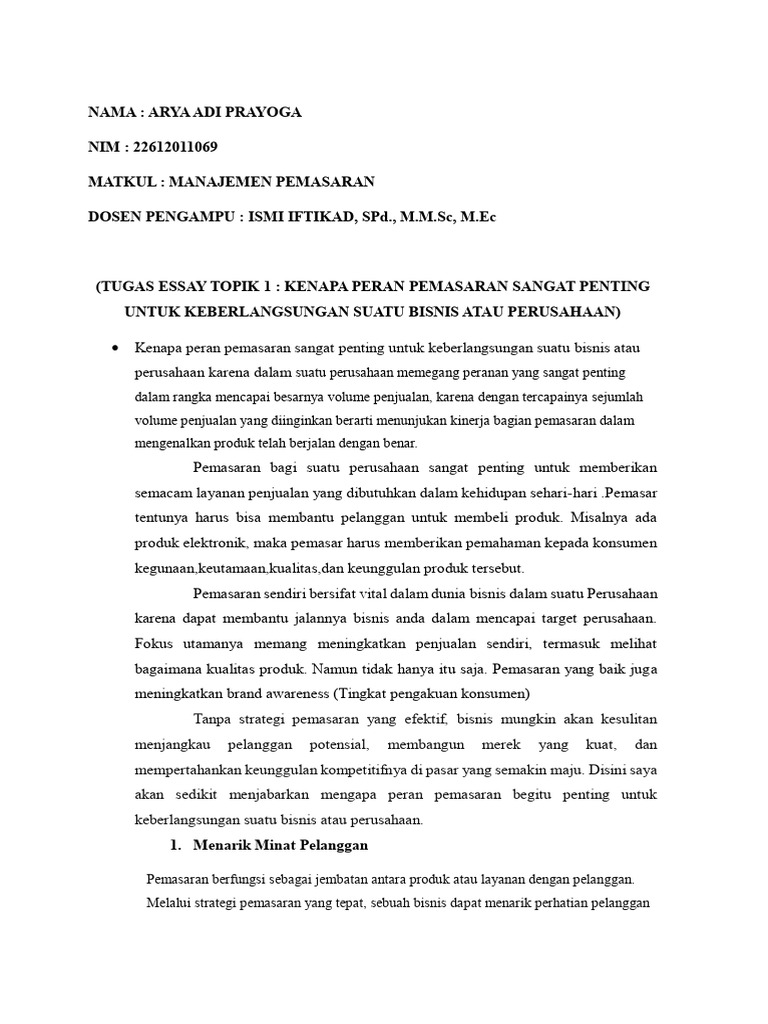 Arya Adi Prayoga TOPIK 1 | PDF