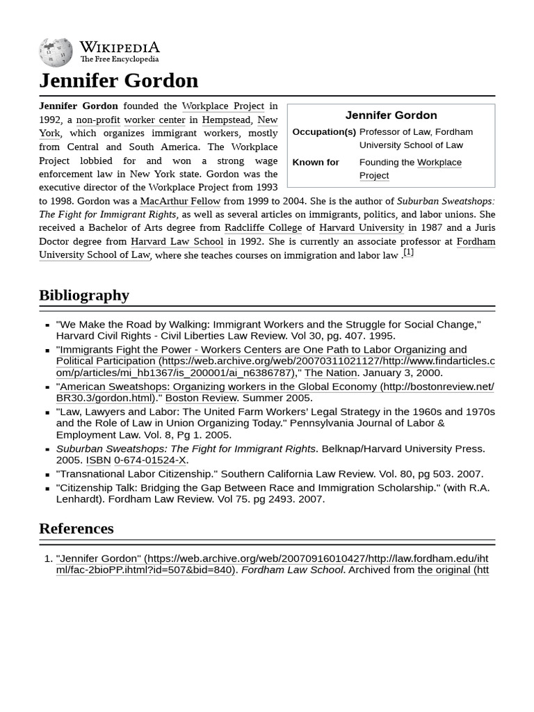 Jennifer_Gordon | PDF | Immigration | Sweatshop