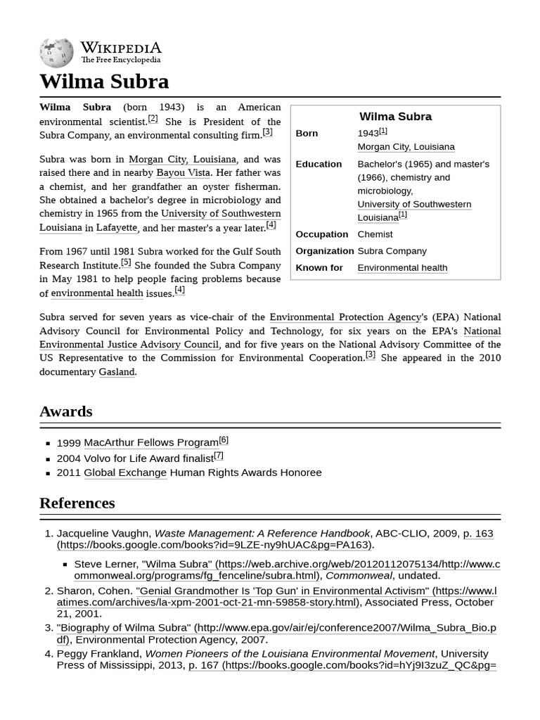Wilma_Subra | PDF | Environment | Environmental Social Science
