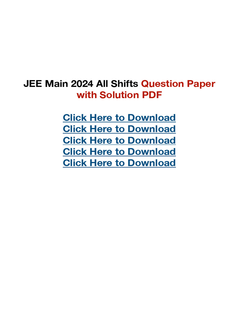 Jee Main 2024 Question Paper | PDF