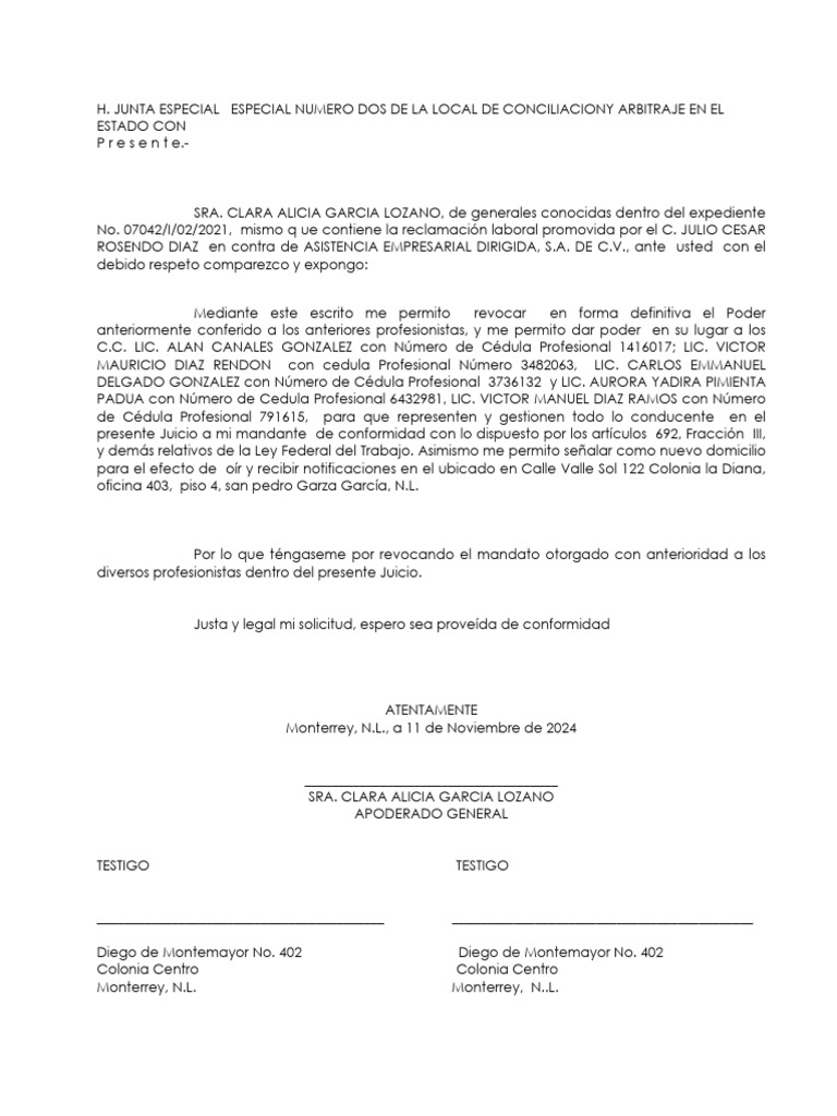 Promocion-Revocacion y Otorgamiento de Poder | PDF