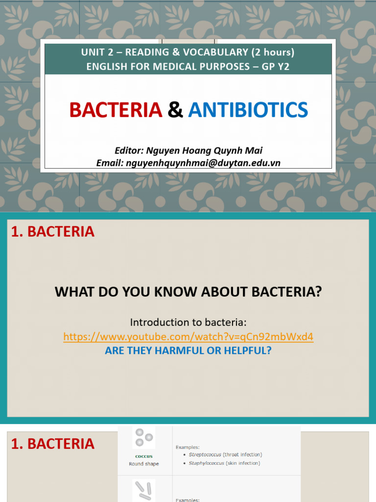 135 U2 Bacteria&Antibiotics PreVOC | PDF | Infection | Bacteria