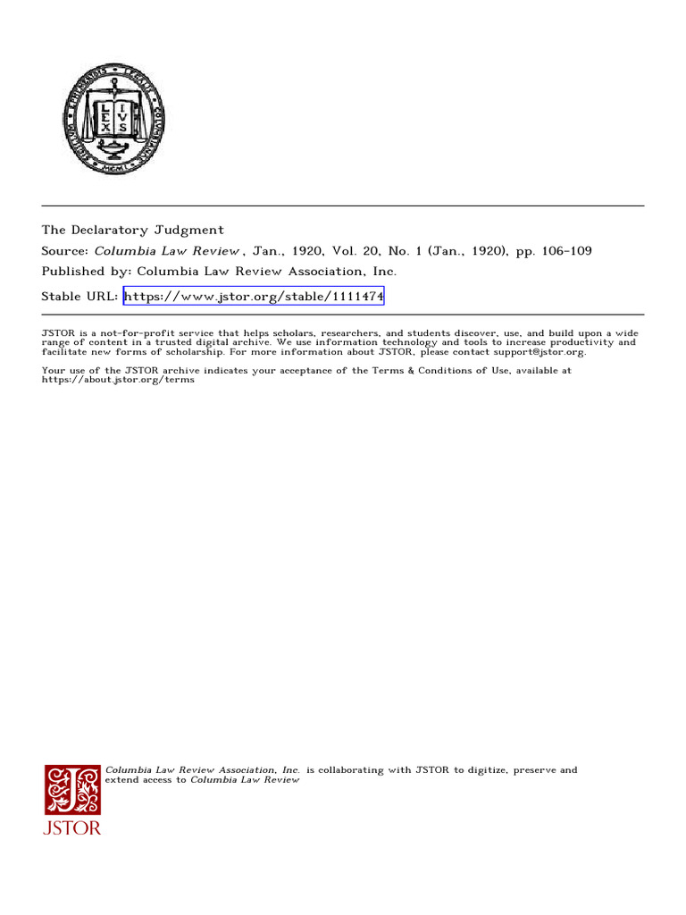 Florida's Novel Declaratory Judgment Law | PDF | Legal Remedy | Equity ...