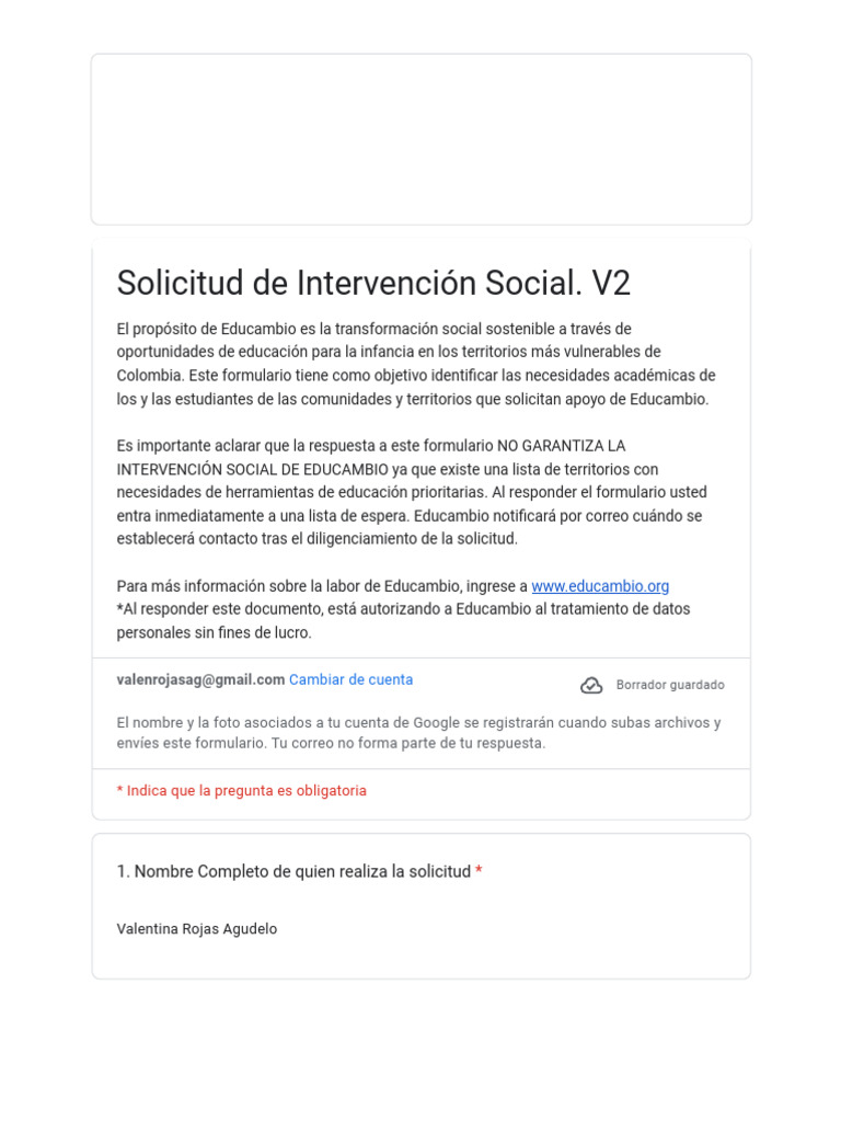 Solicitud de Intervención Social. V2 | PDF | Internet | Escuelas