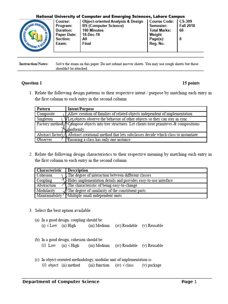 2018 - Final Solution - Fall - SDA | PDF | Method (Computer Programming ...