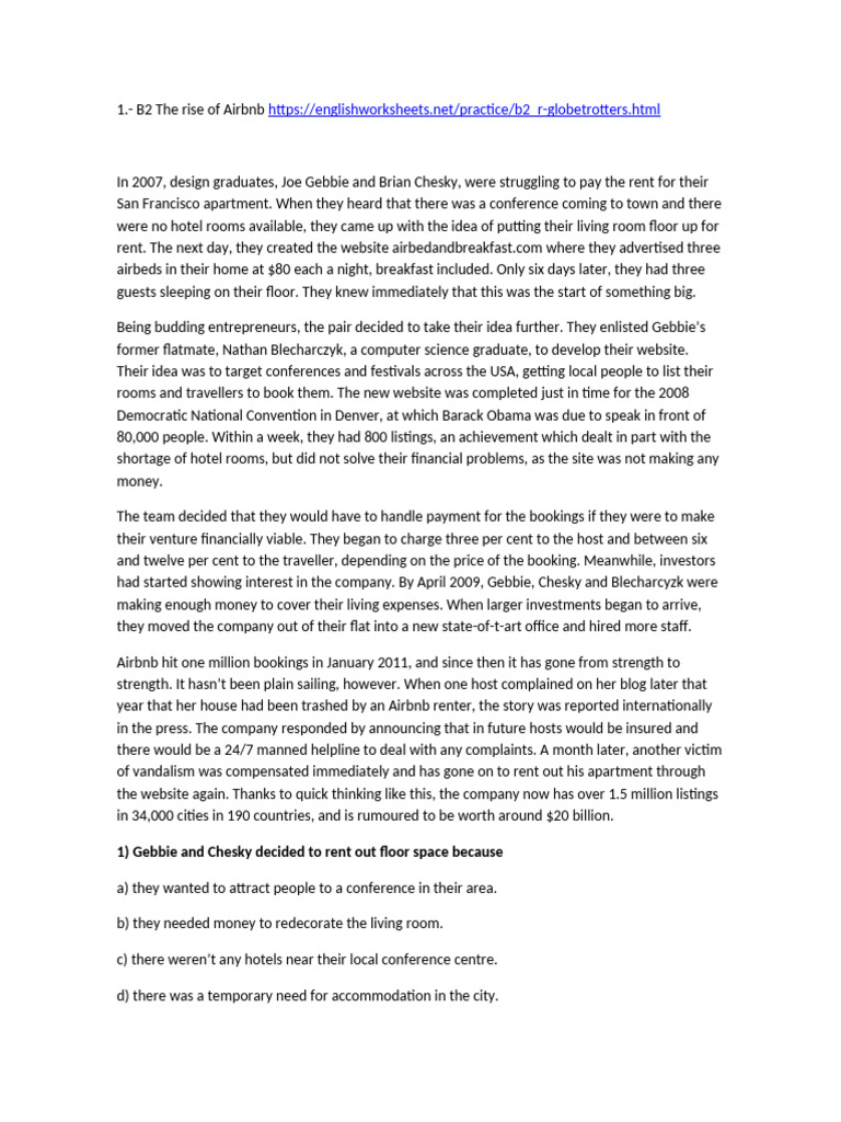 1 RB2 | PDF | Airbnb | Economies