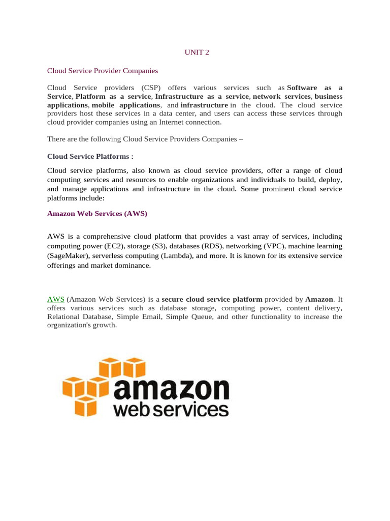 unit 2 | PDF | Cloud Computing | Amazon Web Services