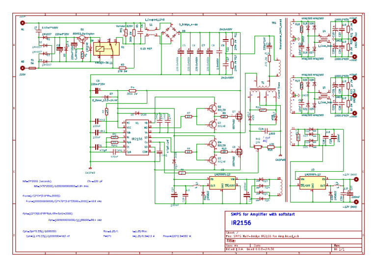 IR2156 SMPS Half-Bridge Circuit Schematic | PDF | Chess | Chess Theory