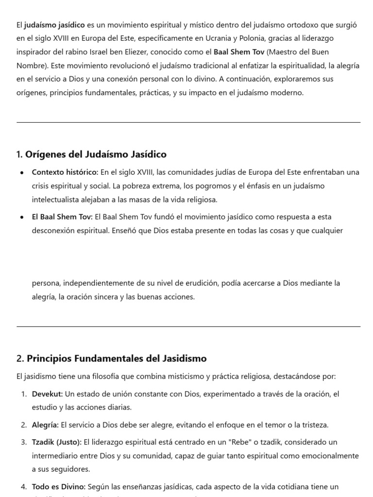 El Judaísmo Jasídico | PDF | Judaísmo jasídico | Baal Shem Tov