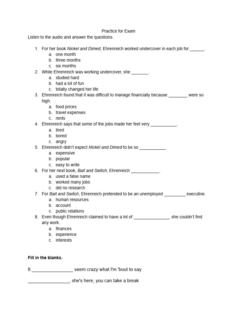 PRACTİCE FOR STUDENT | PDF