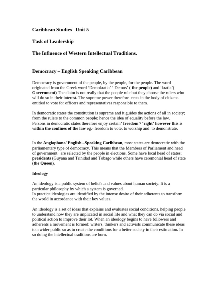 Caribbean Studies Unit 5 | PDF | Market Economy | Capitalism