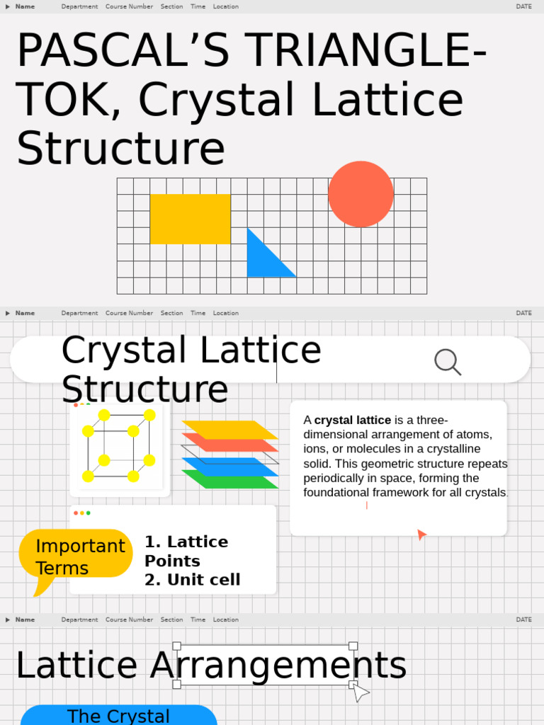 PASCAL'S TRIANGLE - TOK, Crystal Lattice Structure | PDF | Crystal Structure | Mathematics