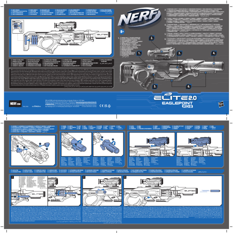 Nerf Elite 2 0 Eaglepoint RD 8 Blaster 8 Dart Drum Detachable Scope and Barrel 16 Nerf Darts ...