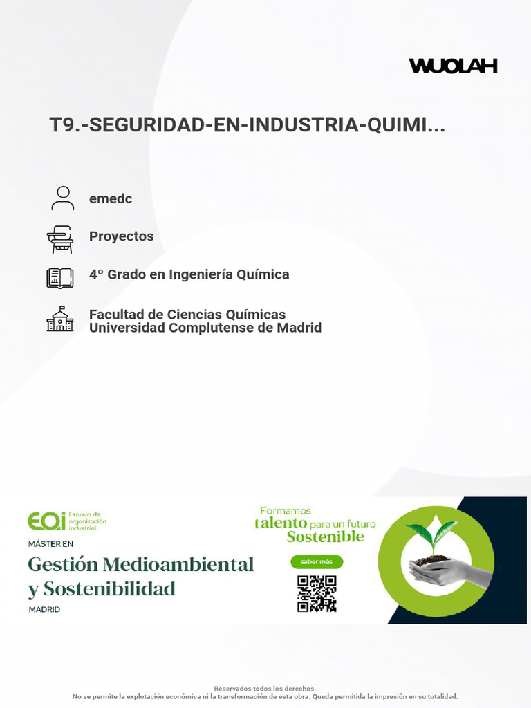 T9.-SEGURIDAD-EN-INDUSTRIA-QUIMICA | PDF | Riesgo | Química