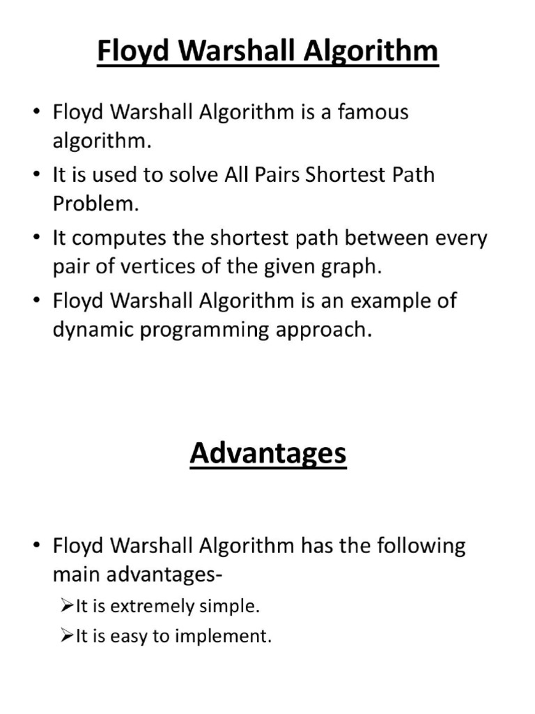 Floyd warshall algorithm | PDF Floyd warshall algorithm | PDF