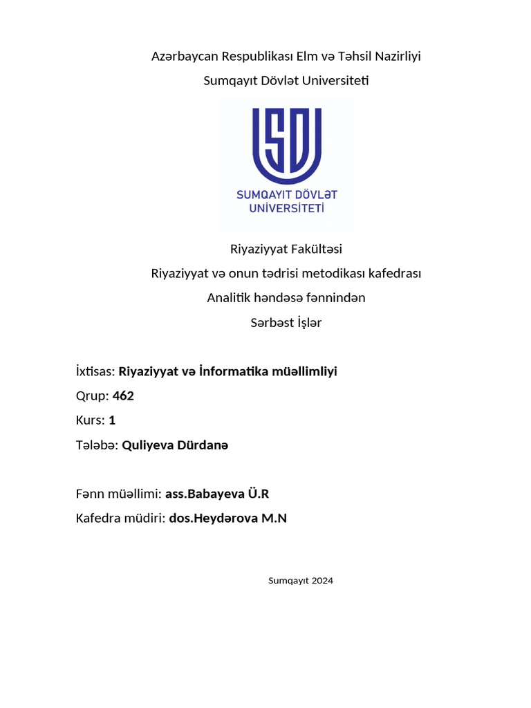 Analtiki Hendese | PDF