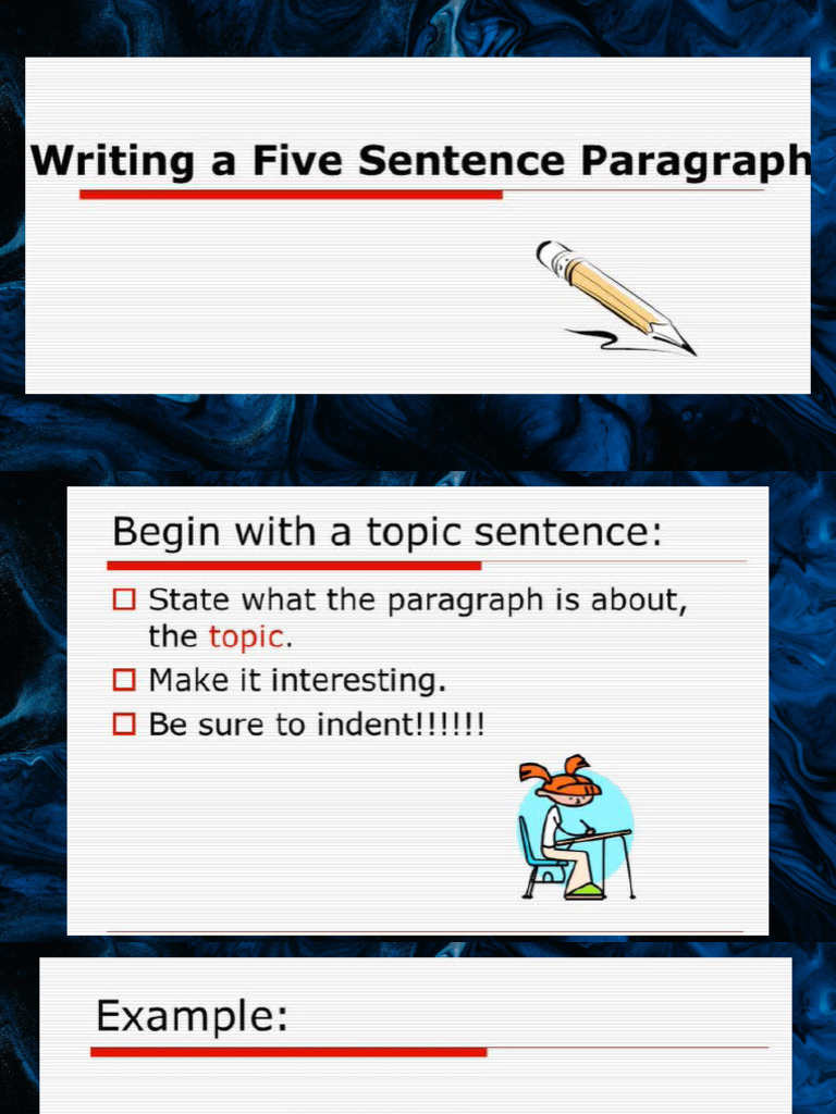 Writing A 5 Sentence Paragraph | PDF