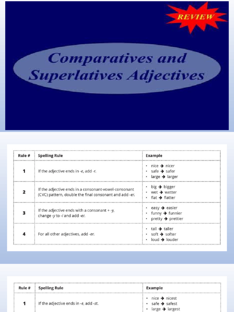Comparative and Superlative Review | PDF