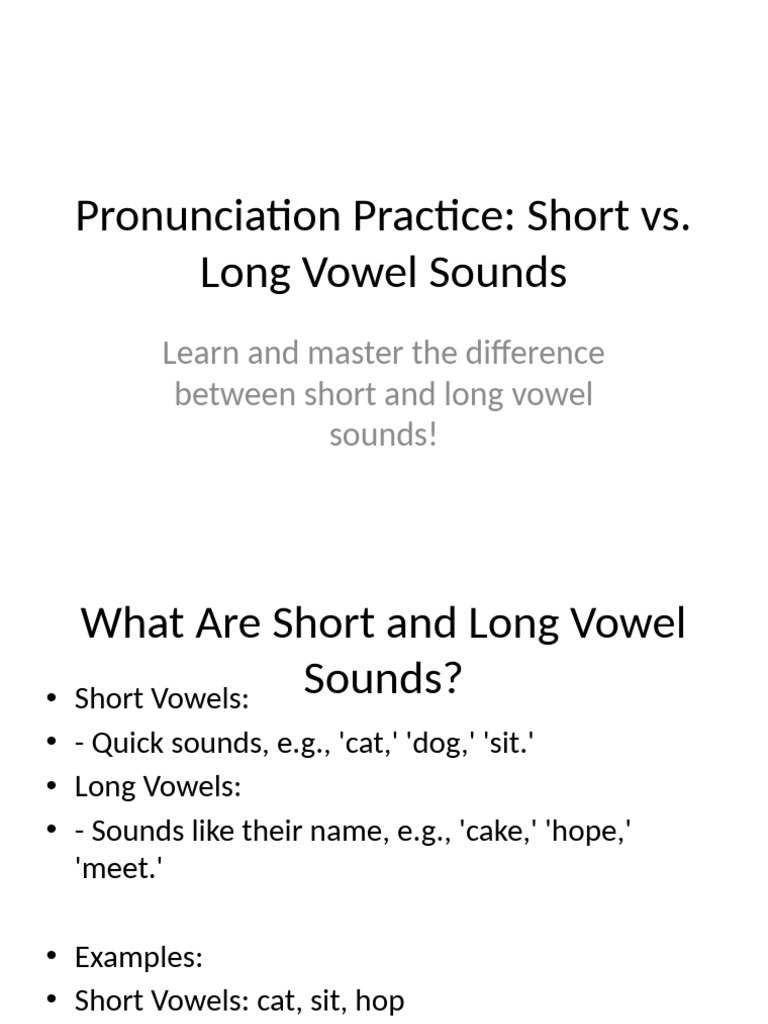 Extended_Short_vs_Long_Vowel_Sounds_Lesson 1 | PDF