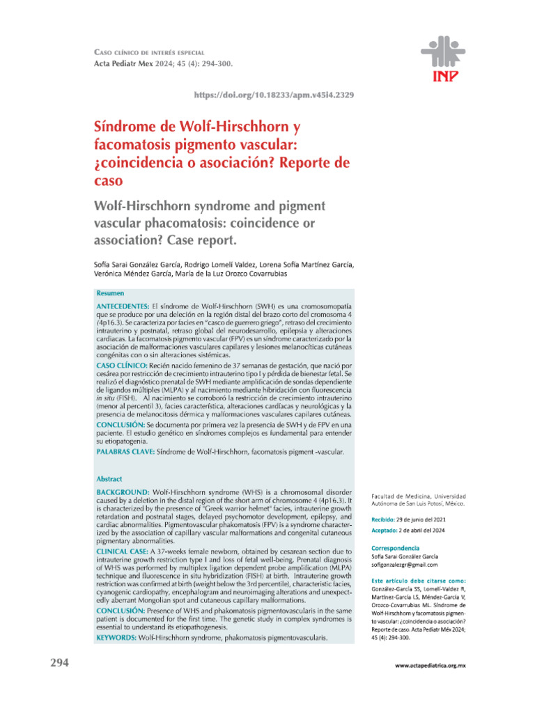 Sindrome de Wolf-Hirschhorn | PDF