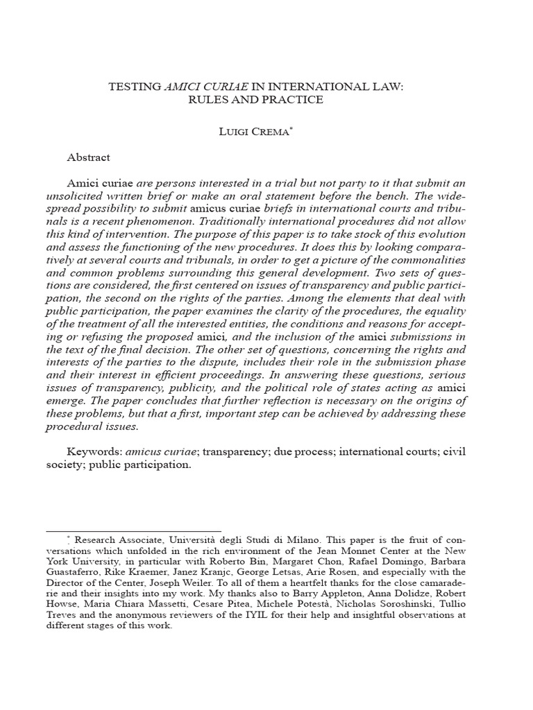 Crema 2013 | PDF | Amicus Curiae | Justice