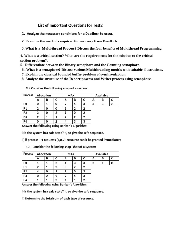 os question 2nd | PDF