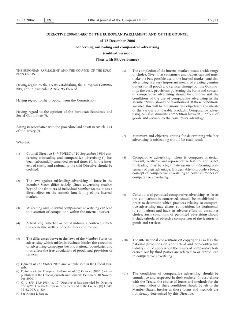 Directive Misleading Advertisment | PDF | Justice | Crime & Violence