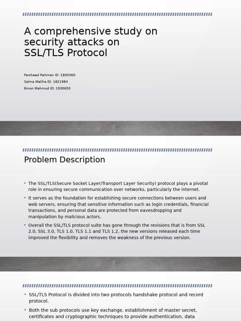A Comprehensive Study On Security Attacks On SSLTLS Protocol | PDF | Transport Layer Security ...