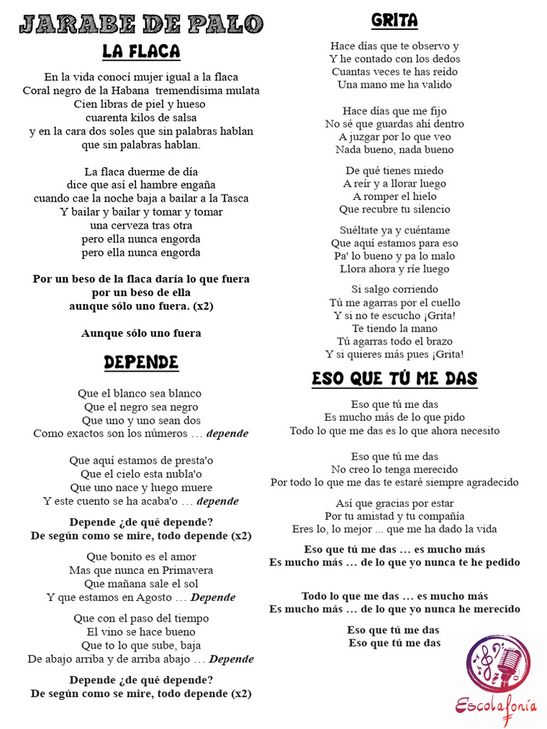 Letra Jarabe de Palo | PDF