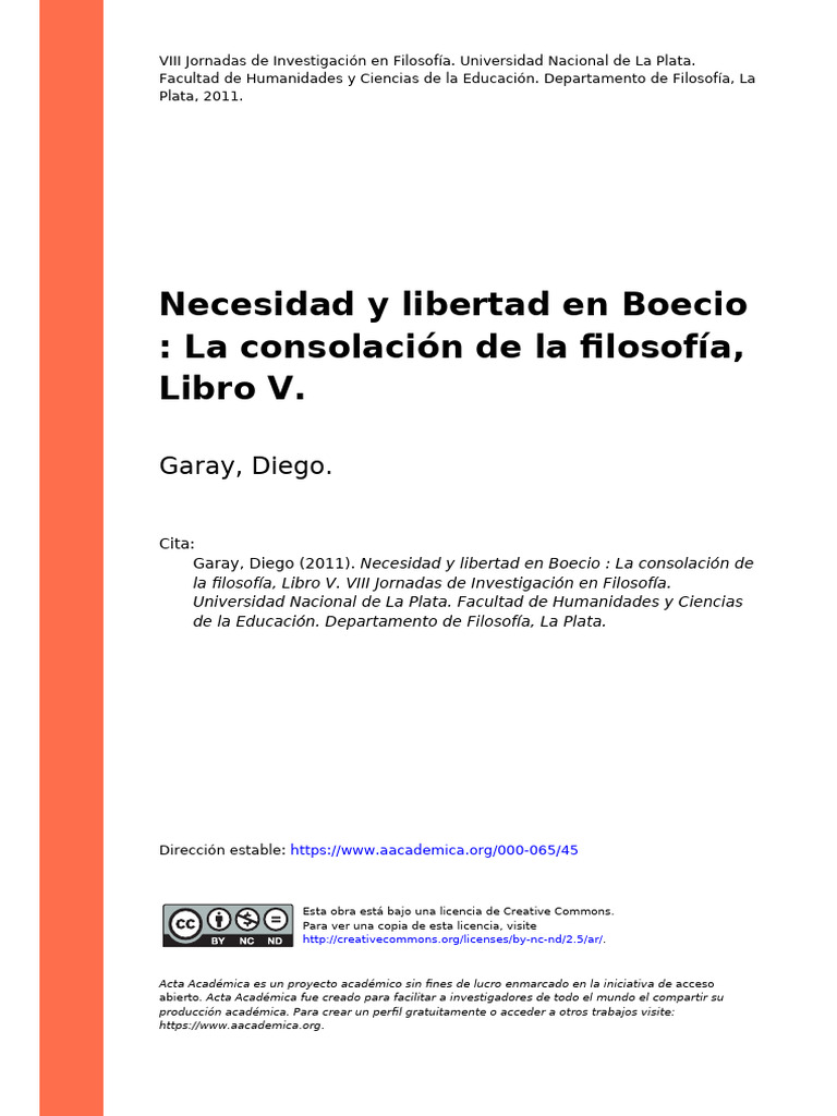 Boecio La Consolación de La Filosofía | PDF | Conocimiento | Causalidad